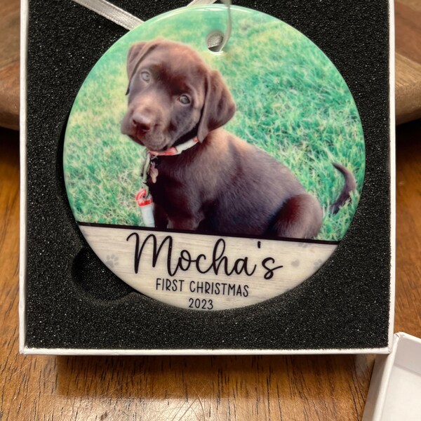 Puppies First Christmas Ornament - Custom Dog Picture Ornament ...