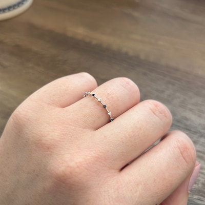 Dainty Diamond Ring Solid 14K 18K Gold Tiny Ring Small - Etsy