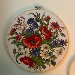 Vintage Pansy Cross Stitch Pattern, Flowers Cross Stitch Pattern, Wild Cross Stitch, Summer ...