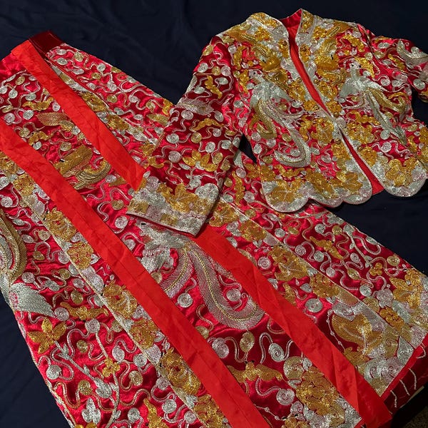 Traditional Chinese Bridal Red Wedding Xiuhe Dress, Big Sizes Till 8XL ...