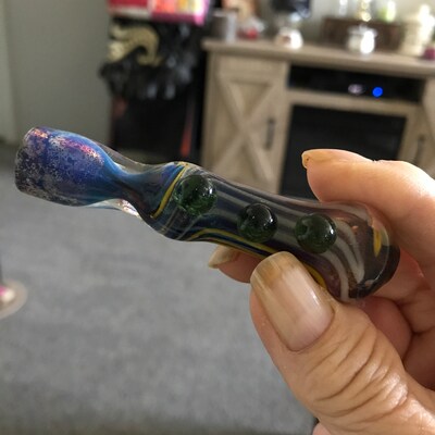 One Hitter Pipe Glass Chillum Pipes Mystery Fumed Chillum - Etsy