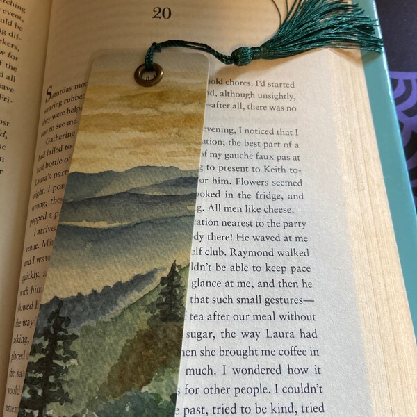 Mountain Bookmarks Handmade Bookmark Laminated With Tassel Watercolor ...