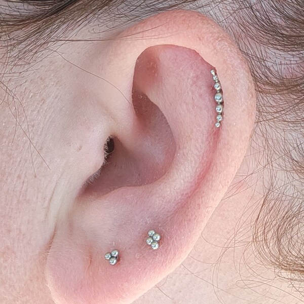 16G Titanium Moon Dangle Flat Back Stud, Nose Stud, Internally Threaded ...