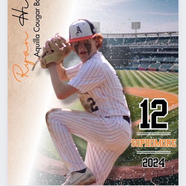 Baseball Canva Template | for Baseball Photo, Baseball Card, Senior ...