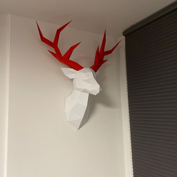 Deer Paper Decoration,papercraft , DIY , Low Poly , PDF Papercraft ...