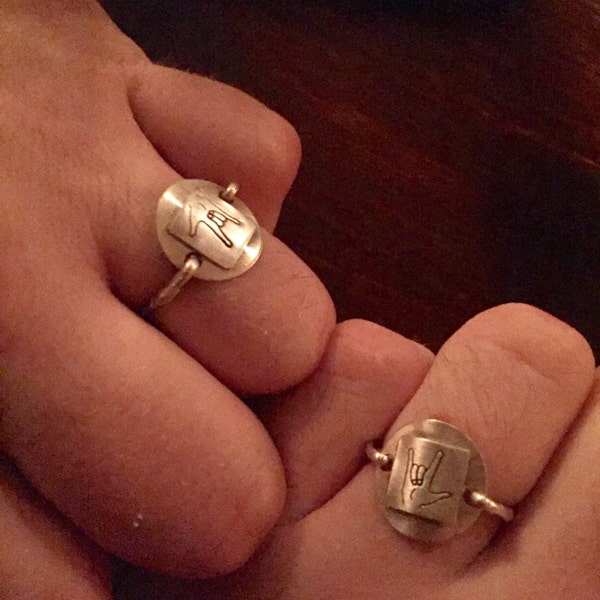 American Sign Language, Asl,couple, Boyfriend, I Love You Ring Sterling ...