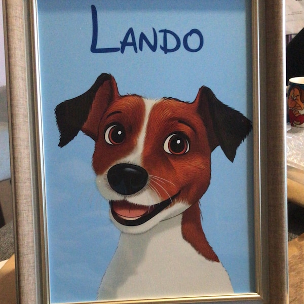 Disney Style Dog Portrait Print, Custom Dog Portrait, Digital Dog ...