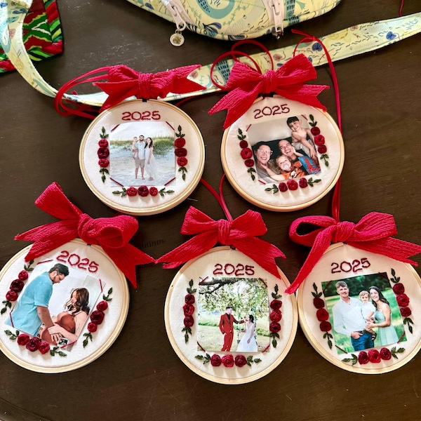 Photo Embroidery Frame PDF, Stick and Stitch Christmas Ornament, Print ...