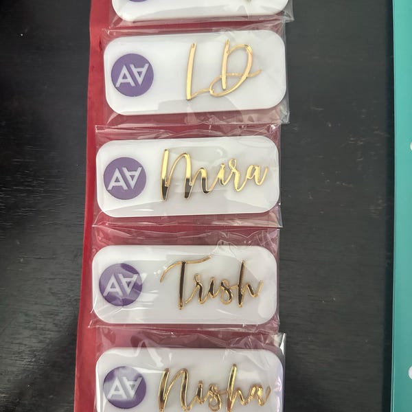 Custom Engraved Business Name Tag With Magnet, Acrylic Name Badge With ...