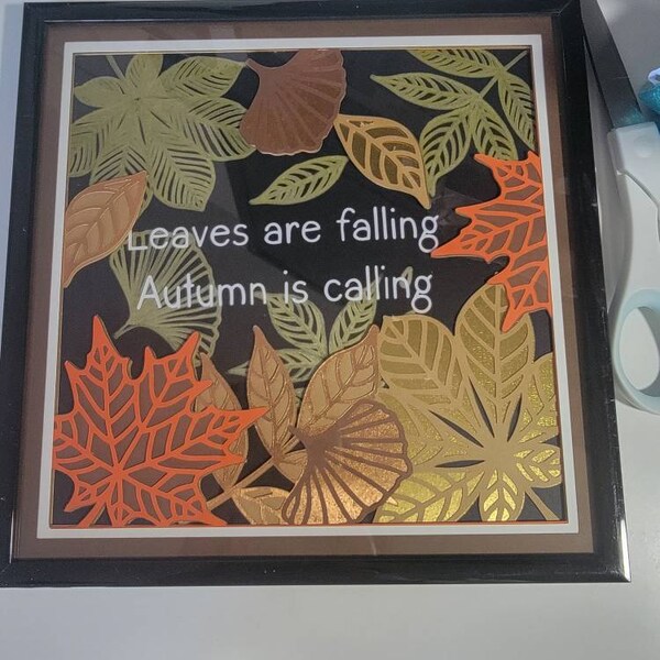 3D LEAVES FALLING Svg - FALL Shadow Box Svg - for Cricut - for ...