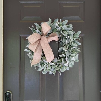 Flocked Easter Bunny Wreath Swag for Front Door, Spring Teardrop Swag ...