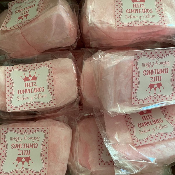 20 Small Cotton Candy Party Favors With Custom Labels - Etsy