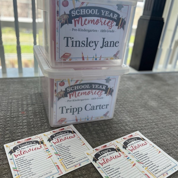 Personalized School Memory Box Printable Kit, DIY School Keepsake Kit ...