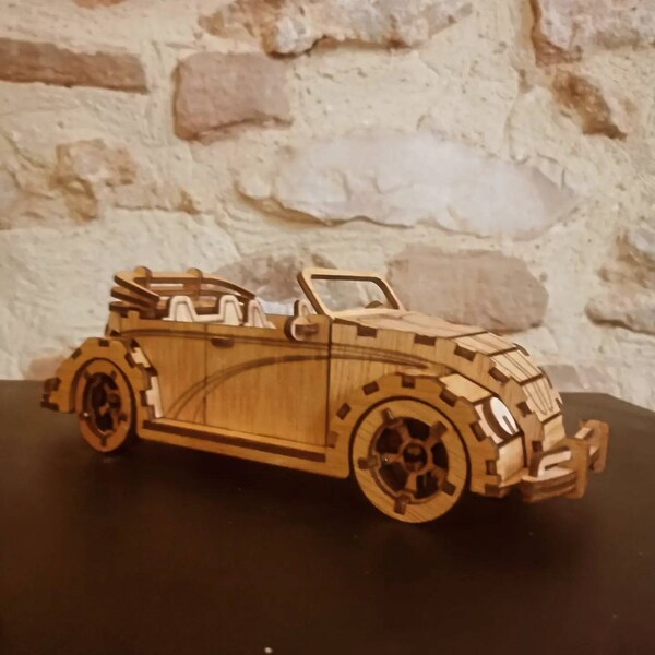 Car Model Puzzle File 3D Cdr Dxf Vector Cnc Files Instant Download for ...