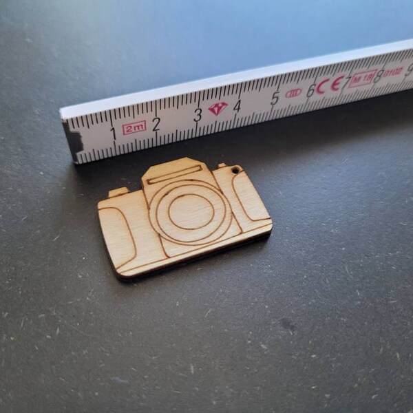 Camera Tag, for Photographers, Natural Wood, Laser Cut, Unpainted ...