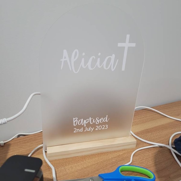 Arched Acrylic Blank and Wooden Base | Blank Sign | A6 | A5 | A4 ...