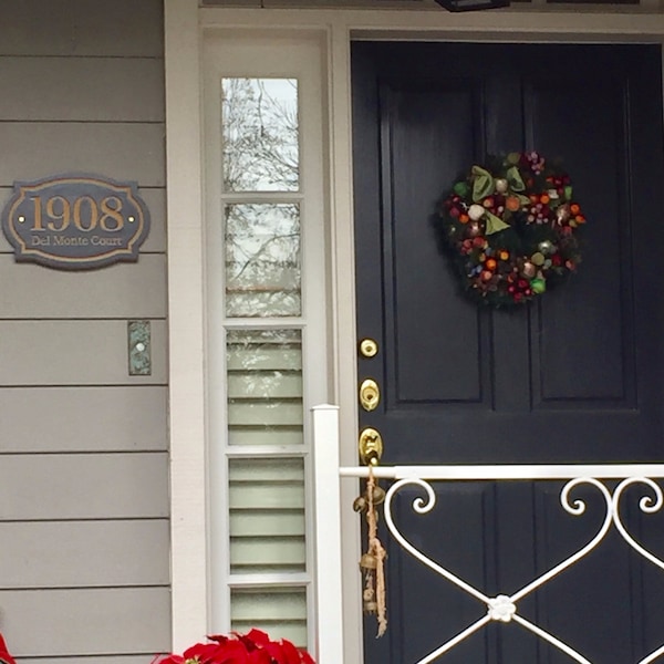 15"x 10" Classic House Number Engraved Plaque, Ready to Hang Custom ...