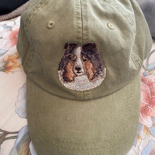 Sheltie Embroidered Hat, Baseball Cap, Dog Lover Gift, Pet Mom Cap, Dad ...