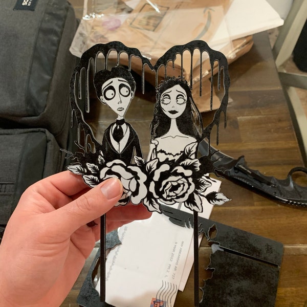 Halloween Wedding Cake Topper, Corpse Bride Cake Topper, Dark Wedding ...