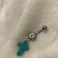 Cow Skull With Rose Belly Ring Cow Head Belly Ring Western Naval Cow ...