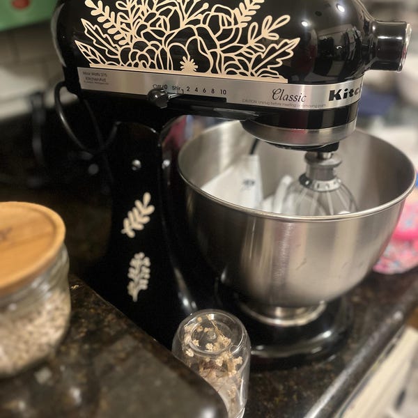 Floral Inspired Design Kitchenaid Mixer Decal Sticker| Kitchen Mixer ...
