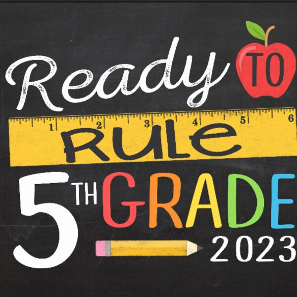 First Day of 5th Grade Sign 2024 - 1st Day of School Sign - Ready to ...