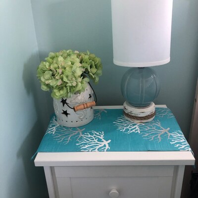 Coastal Home Decor Nautical Table Runner Aqua Blue Table Linens Beach ...