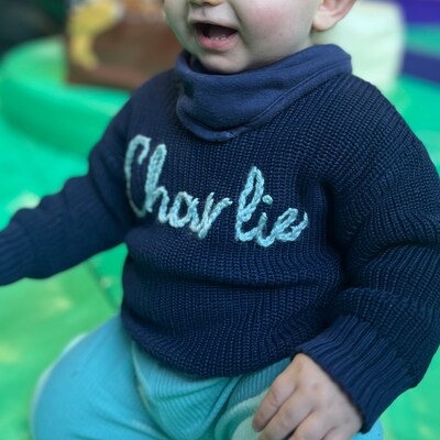 Personalised Knitted Jumper Baby Jumpers Name Jumper Keepsake Jumper ...