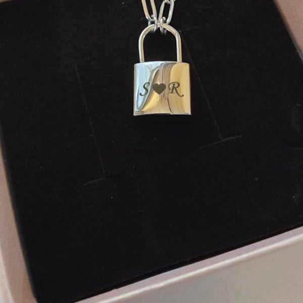 Personalized Lock Initial Necklace,custom Initial Padlock Necklace in ...
