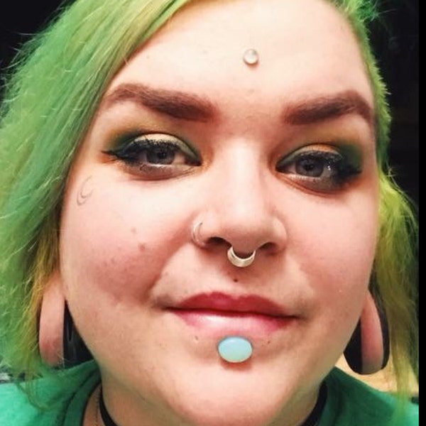 Quadruple Straight Stacked Septum Ring ~ Four Row Nose Ring ~ Quad ...