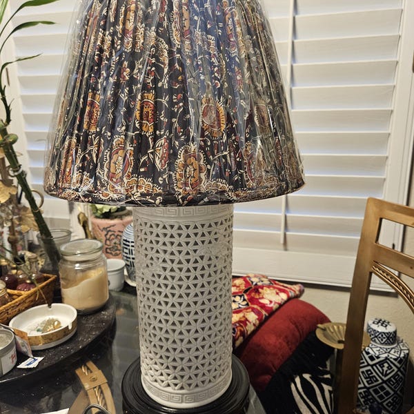 Pleated Block Print Empire Lampshade - Etsy