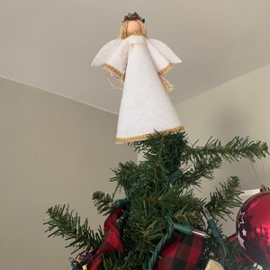 Mini Angel Tree Topper, Fairy Tree Topper, White Christmas Angel, Angel ...