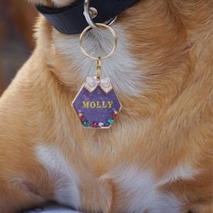 White and Gold Dog Tag Custom Dog Tag Personalized Dog Tag Handmade ...