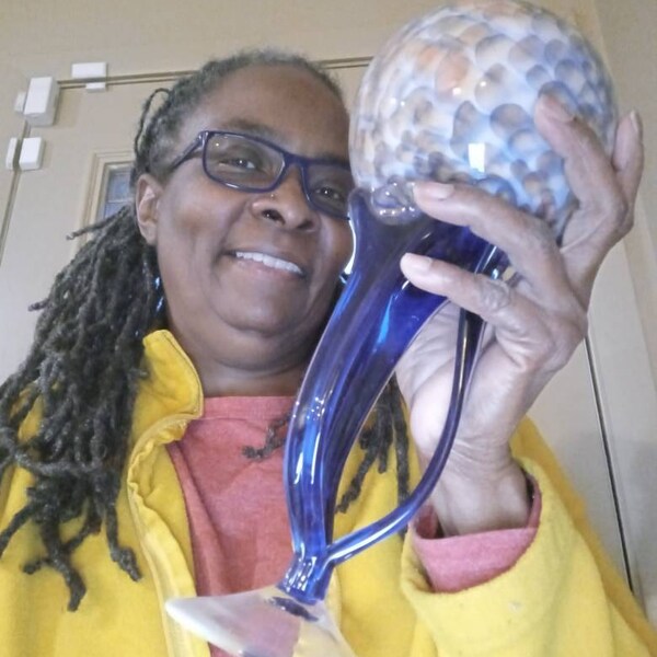 Sherborne Slack Dichroic Art Glass Bud Vase Iridescent Edition Purple ...