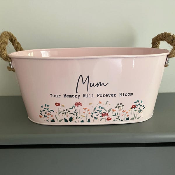 Personalised Memorial Planter, Memorial for Dad, Grandad, Cemetery ...
