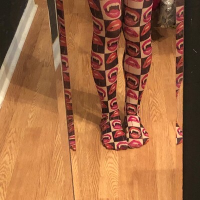 Vintage Pop Art Alternative Patterned Printed Tights Festival Funky ...