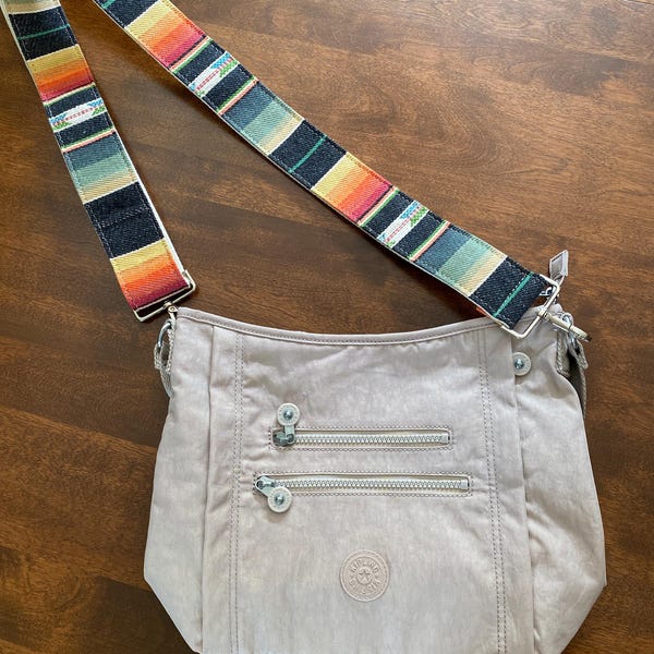 Slim Retro Purse Strap, Geometric Pattern, Replacement Crossbody Strap ...