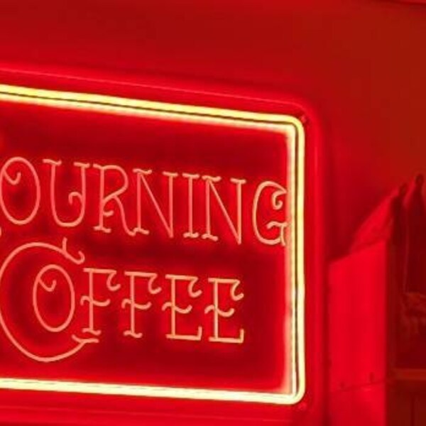 Mourning Coffee Neon Sign, Gothic Coffee Bar Sign, USB Led Light up ...