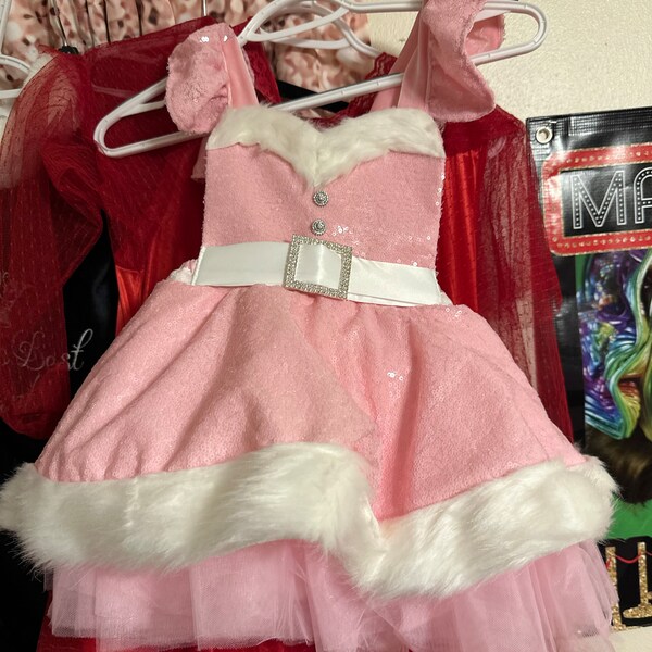 Preorder Pink Sparkle Santa Romper Sequin Skirt Tutu Dress and Sequins ...