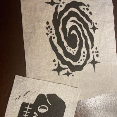 Sneaky Snake Linocut Linen Patch, Punk Patches, Block Print, Snek ...