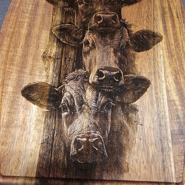 Silver Pack®! Three Cows at Fence Laser Engraving File PNG, JPEG High ...