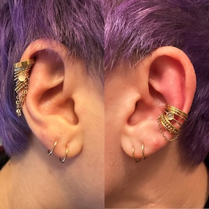 ASTM F136 Hoop With Chain Conch Hoop, Conch Earring, Conch Clicker ...
