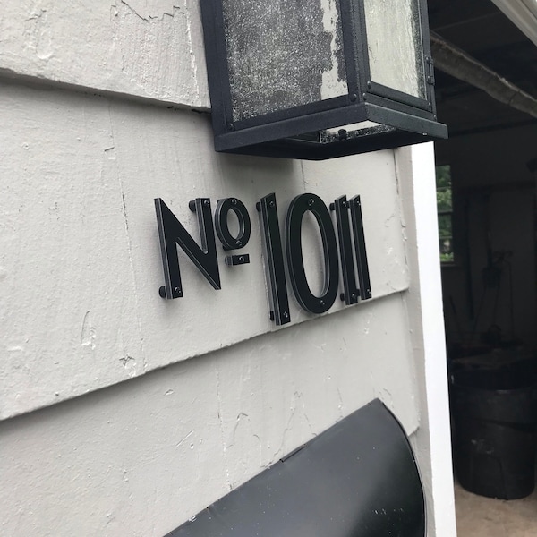 CLASSIC MODERN House No. Letters in Black, Large House Number Add On ...