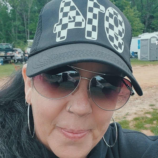 Personalized Trucker Hat | Checkered | Custom | Moto Mom | Moto Mama ...