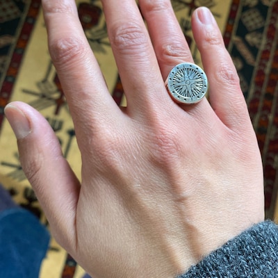 MOON PHASE RING / Lunar Cycle Ring / Sterling Silver Ring / Silver Moon ...