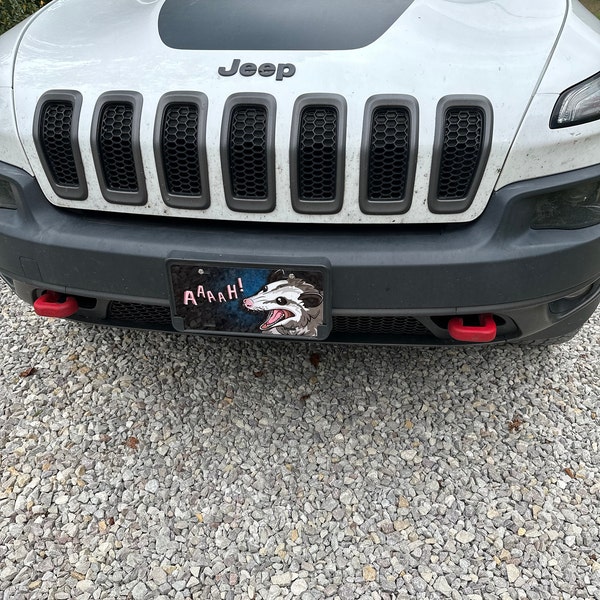Funny Possum License Plate • Screaming Possum License Plate • Possum ...