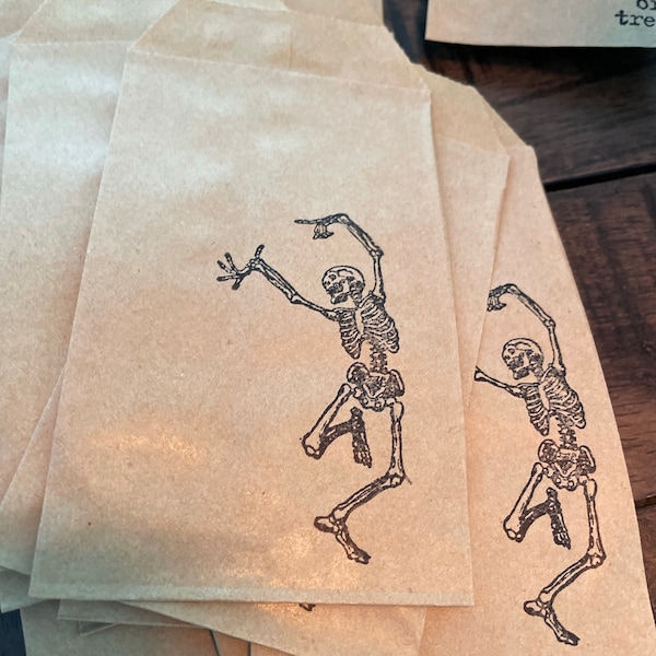 Skeleton Dancing RUBBER STAMP, Halloween Stamp,day of the Dead Stamp ...