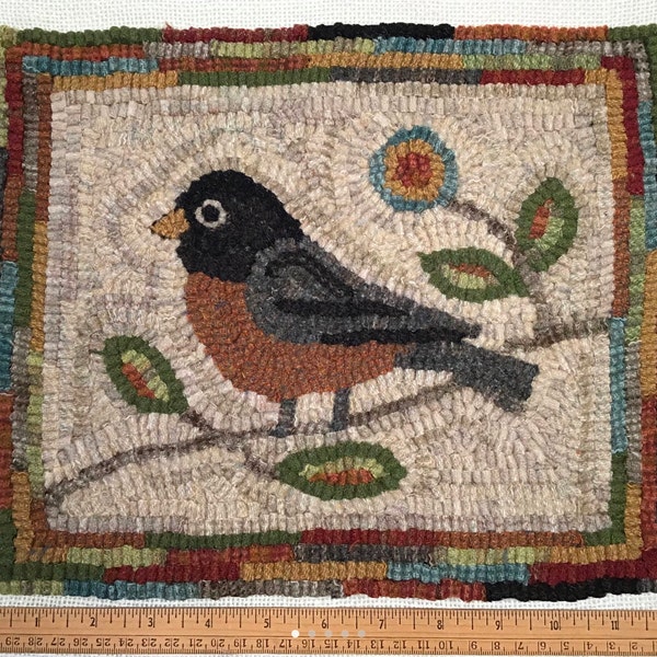 Rug Hooking PATTERN, American Robin 10" X 12", P214, Folk Art Bird ...