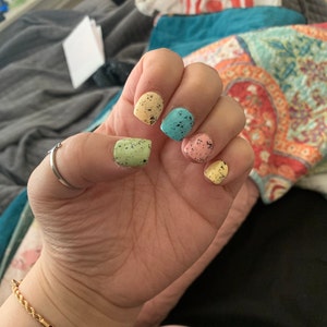 Firework Fallout Press on Nails New Years Nails Glitter Placement ...