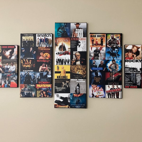 Movie Collage Wall Art Framed, Classic Movie or TV Show Canvas Poster ...
